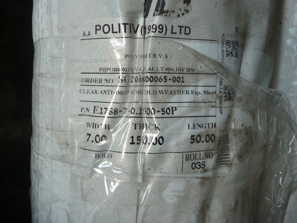 Многолетняя тепличная пленка POLITIV, 150 мкм., 12х50 м., цена в Донецке от компании СТРОЙ-КОМФОРТ