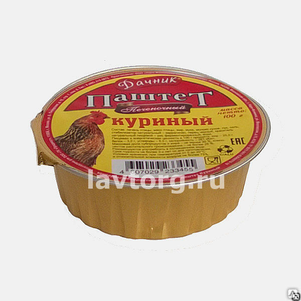 Паштет печеночный куриный "ДАЧНИК" 100 г купить в Москве по договорной ...