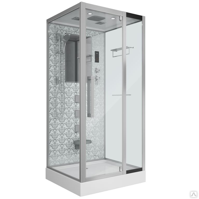 Душевая кабина 100х90 низкий поддон Niagara LUX 7714 W (серебро), цена ...